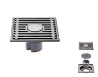 China Stainless Steel Floor Drain MF-4 6mm Thick Anti-Odor Shower Drain Cover for Bathroom for sale