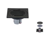 China Heavy Duty Stainless Steel Floor Drain 100x100mm Anti Odor Square Shower Drain Cover 6mm Thick for sale