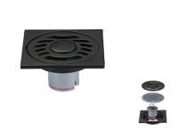 China Heavy Duty Stainless Steel Floor Drain 100x100mm Anti Odor Square Shower Drain Cover 6mm Thick for sale