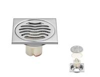 China Heavy Duty Stainless Steel Floor Drain 100x100mm Anti Odor Square Shower Drain Cover 6mm Thick for sale