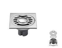 China Heavy Duty Stainless Steel Floor Drain 100x100mm Anti Odor Square Shower Drain Cover 6mm Thick for sale