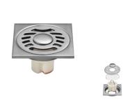 China Heavy Duty Stainless Steel Floor Drain 100x100mm Anti Odor Square Shower Drain Cover 6mm Thick for sale