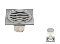 China Heavy Duty Stainless Steel Floor Drain 100x100mm Anti Odor Square Shower Drain Cover 6mm Thick for sale