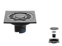 China Heavy Duty Stainless Steel Floor Drain 100x100mm Anti Odor Square Shower Drain Cover 6mm Thick for sale