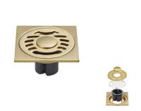 China Heavy Duty Stainless Steel Floor Drain 100x100mm Anti Odor Square Shower Drain Cover 6mm Thick for sale