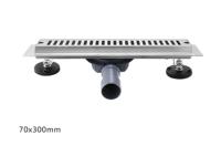 China 304 Stainless Steel Linear Tile Insert Floor Drain 70x300-800mm Anti-Odor Shower Drain for sale