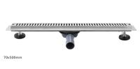 China 304 Stainless Steel Linear Tile Insert Floor Drain 70x300-800mm Anti-Odor Shower Drain for sale