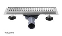 China 304 Stainless Steel Linear Floor Drain 70x600mm Concealed Tile-In Design OJ-F6S for sale