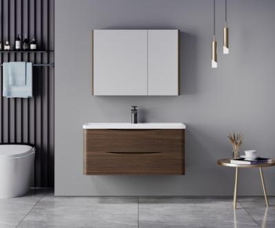 China Mocee 6056A-1 Modern Plywood Bathroom Vanity with Mirror Cabinet 1200mm Waterproof Storage for sale