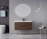 China Modern Plywood Bathroom Vanity with LED Mirror 6056B Waterproof Cabinet Set 600mm for sale