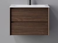 China Modern Plywood Bathroom Vanity with LED Mirror 6055 Waterproof 60cm Cabinet Set for sale