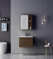 China Moisture Resistant Plywood Bathroom Vanity with Mirror Cabinet 6048 Optional LED for sale