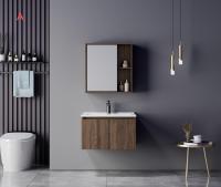 China Moisture Resistant Plywood Bathroom Vanity with Mirror Cabinet 6047 Optional LED for sale
