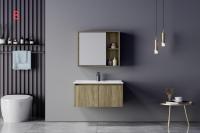 China Moisture Resistant Plywood Bathroom Vanity with Mirror Cabinet 6047 Optional LED for sale