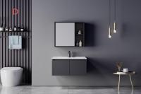 China Moisture Resistant Plywood Bathroom Vanity with Mirror Cabinet 6047 Optional LED for sale