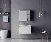 China Moisture Resistant Plywood Bathroom Vanity with Mirror Cabinet 6047 Optional LED for sale