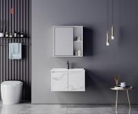 China Moisture Resistant Plywood Bathroom Vanity with Mirror Cabinet 6047 Optional LED for sale