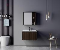 China Moisture Resistant Plywood Bathroom Vanity with Mirror Cabinet 6047 Optional LED for sale