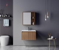 China Moisture Resistant Plywood Bathroom Vanity with Mirror Cabinet 6047 Optional LED for sale