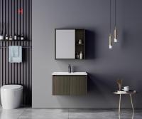 China Moisture Resistant Plywood Bathroom Vanity with Mirror Cabinet 6047 Optional LED for sale