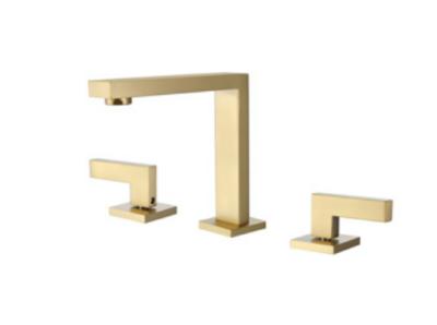 China Solid Brass Double Handle Basin Faucet 25005 Hot Cold Water Bathroom Sink Mixer Tap for sale