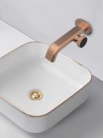 China Wall Mounted Single Handle Basin Faucet 25101 Solid Brass In Wall Bathroom Sink Mixer 1 Hole for sale