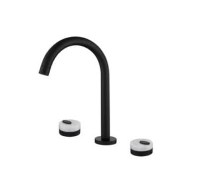 China Solid Brass Double Handle Basin Faucet 25017 Hot Cold Water Bathroom Sink Mixer Tap for sale
