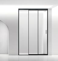 China Mocee BD-3003 Walk-in Shower Enclosure 8mm Tempered Glass Matte Black Stainless Steel Custom Size for sale