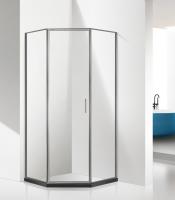 China Mocee LD01 Full Frame Diamond Corner Shower Enclosure 304 Stainless Steel 8mm Tempered Glass Custom Size for sale