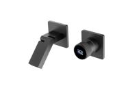 China LED Digital Display Wall Mounted Basin Faucet Brass Single Handle Concealed Bathroom Sink Mixer Tap 25110 for sale