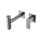 China Solid Brass Wall Mounted Basin Faucet Adjustable Spout 25117 Single Handle Concealed Bathroom Mixer Tap for sale