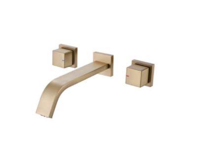 China Solid Brass Double Handle Basin Faucet 25123 Hot Cold Water Bathroom Sink Mixer Tap for sale