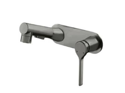 China Mocee 25136 Pull-Out Wall-Mounted Basin Faucet Brass Single Handle Concealed Bathroom Sink Mixer Tap 1.5 GPM for sale