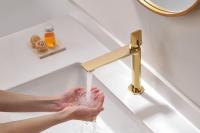 China Solid Brass Single Handle Basin Faucet 25202 Modern Bathroom Sink Mixer Tap 1 Hole for sale
