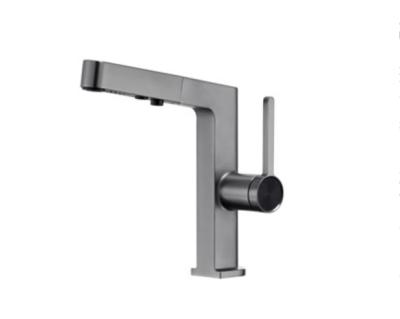 China Zinc Alloy Pull-Out Basin Mixer Tap Single Handle Hot Cold Water Bathroom Sink Faucet 25217 for sale