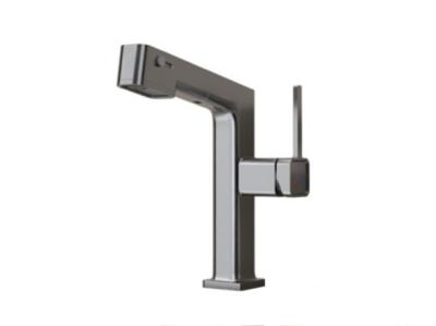 China Zinc Alloy Pull-Out Basin Mixer Tap 25222 Single Handle Hot Cold Bathroom Sink Faucet for sale
