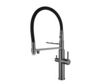 China Solid Brass Pull-Out Kitchen Faucet Single Handle Hot Cold Water Mixer Tap 25507 for sale