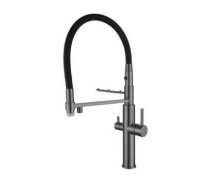 China Solid Brass Pull-Out Kitchen Faucet Single Handle Hot Cold Water Mixer Tap 25507 for sale