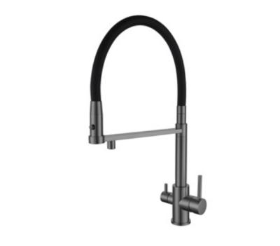 China Solid Brass Pull-Out Kitchen Faucet Single Handle Hot Cold Water Mixer Tap 25508 for sale