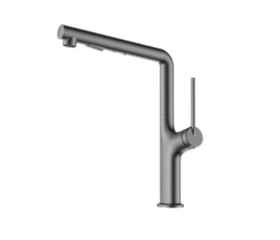 China Solid Brass Pull-Out Kitchen Faucet Single Handle Hot Cold Water Mixer Tap 25503 for sale