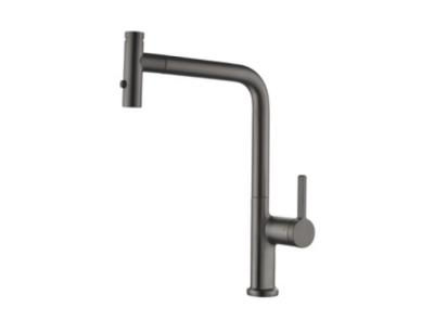 China Solid Brass Pull-Out Kitchen Faucet Single Handle Hot Cold Water Mixer Tap 25505 for sale
