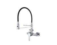 China Solid Brass Pull-Out Kitchen Faucet Single Handle Hot Cold Water Mixer Tap 25511 for sale