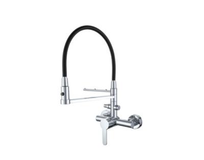 China Solid Brass Pull-Out Kitchen Faucet Single Handle Hot Cold Water Mixer Tap 25511 for sale