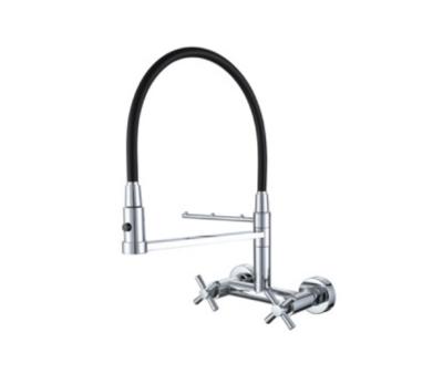 China Brass Pull-Out Kitchen Faucet 25512 Single Handle Hot Cold Water Mixer Tap for sale