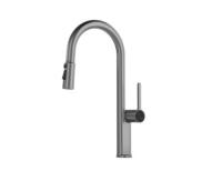 China Zinc Alloy Pull-Out Kitchen Faucet 25513 Single Handle Hot Cold Water Mixer Tap 360-Degree for sale