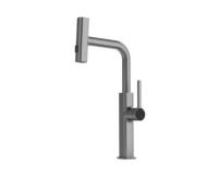 China Zinc Alloy Pull-Out Kitchen Faucet 25514 Single Handle Hot Cold Water Mixer Tap 360-Degree for sale