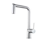 China Solid Brass Pull-Out Kitchen Faucet 25515 Single Handle Hot Cold Water Mixer Tap 360-Degree for sale