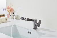 China 360° Foldable Basin Faucet Model 6012 Lead-Free Aluminum Bathroom Sink Tap Gun Grey for sale