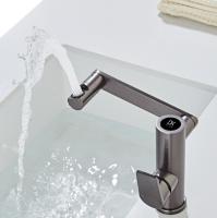 China 360° Foldable Basin Mixer Faucet 6013 Lead-Free Aluminum Digital Temperature Display for sale