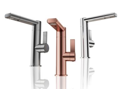China 360 Degree Dual Rotation Basin Mixer Faucet Lead Free Aluminum Bathroom Tap 6064 for sale